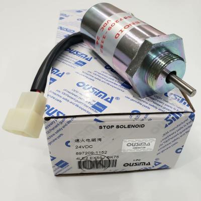 China OUSIMA Fuel Stop Solenoid 897209-1152 24V For 4LE2 EX55 6K75 Excavator 8972091152 Fuel Stop Solenoid for sale