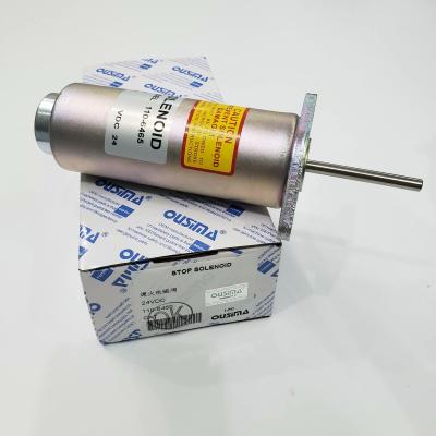 China OUSIMA 110-6465 1106465 24V Flame out Solenoid Stop Solenoid Cut off Solenoid For  Excavator Part for sale
