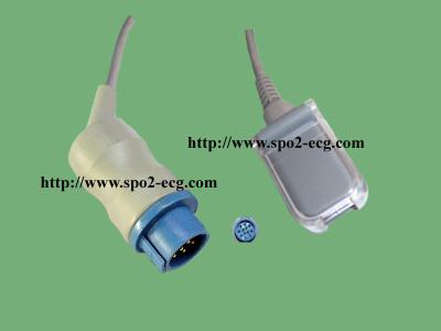 China Compatible Round 10 Pin Spo2 Cable 8ft For Kontron 7138 7840 7845 Blue Color for sale