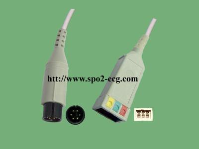 China GE-MEDICAL Pro1000/Datex-Ohmeda_IEC, 3 / 5lead, clip and snap,round 6pin,TPU,40in(102cm) / 2Pin for sale