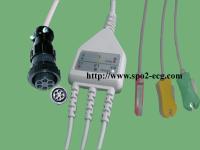 China GE-MEDICAL Pro1000/Datex-Ohmeda_IEC, 3 / 5lead, clip and snap,round 6pin,TPU,40in(102cm) / 2Pin for sale