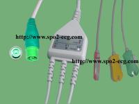 China Insulated One Piece ECG Lead Cable DS5300W Accurate Messurement Snap End for sale