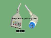 China 12 Feet ECG Wires / TPU ECG Patient Cable 10 Pin Compatible Artema for sale