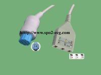 China ASP Style Datex Ohmeda ECG Cable AHA IEC Round 10J For Patient Monitor for sale