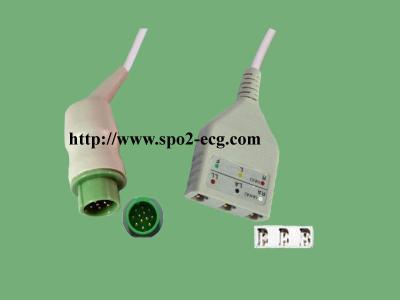 China Kontron Reusable ECG Lead Cable For Patient Monitor TPU Material for sale