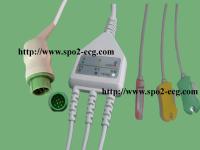 China One Piece ECG Lead Cable Round 12 Pin IEC And AHA For Electrocardiograph Machine for sale