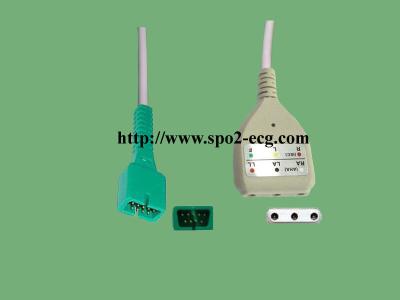 China One Piece ECG Lead Cable Reusable TPU Material With DB9M / MD6M Model for sale