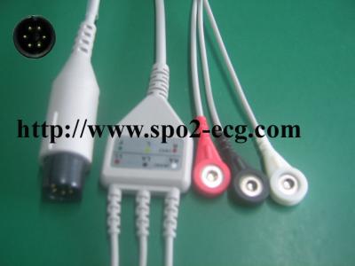 China Welch Allyn TPU ECG Lead Cable Round 6 Pin With 3 / 5 Lead Channel for sale