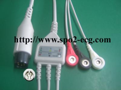 China OEM ODM ECG Lead Cable 3 / 5lead AHA IEC LL Style ,1KΩ Resistance for sale
