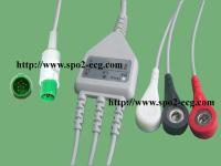 China 10 Pin One Piece ECG Lead Cable For Patient Monitor Anti - Interference for sale