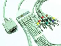 China TPU One Piece EKG Lead Wires 3/5 Lead 3.6 Metre Length Blue Wire for sale