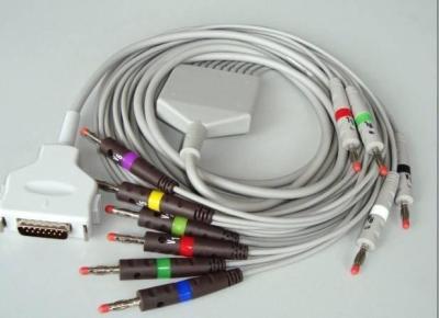China Fukuda Denshi EKG Machine Cable Durable DB15M - 15pin 4.7kΩ Resistance for sale