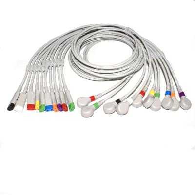 China Multi - Link Leadwires EKG Machine Cable 2P Plug IEC And AHA , TPU Material for sale