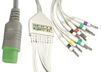 China Surgical Plastic EKG Cable Long Screws Snap IEC With Defibrillation , Non - Toxic for sale