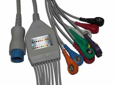 China Mindray EKG Machine Cable One Piece 12 Feet With 10kΩ Resistance for sale