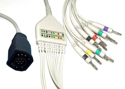 China ZOLL EKG Lead Wires Din 3.0 With Snap And Clip Solid Conductor Type for sale