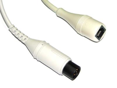 China MEK Transducer Cable 10 Feet Light Gray 6 Pins Connector  For Patient Monitor for sale
