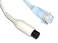 China MEK Transducer Cable 10 Feet Light Gray 6 Pins Connector  For Patient Monitor for sale
