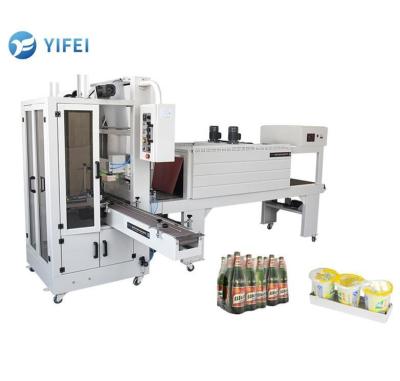 China Wood Material PE Film Package Shrink Tunnel Wrapping Machine for Water Bottle Packaging for sale