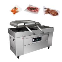 China 304 Stainless Steel Double Chamber Vacuum Packer for Fish Meat Vacuum Packing Machine for sale