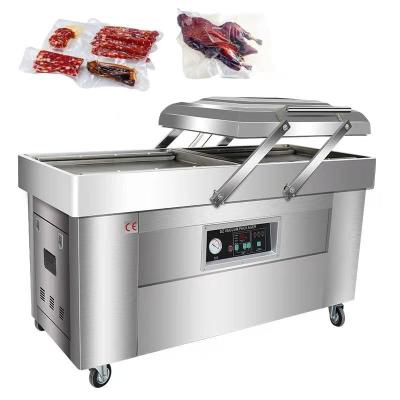 China Long Service Life Double Chamber Vacuum Sealer for Bacon Sausage Commercial Food Meat for sale
