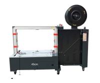 China Stainless Steel Low Table Packer Strapping Machine With Conveyor Line for sale