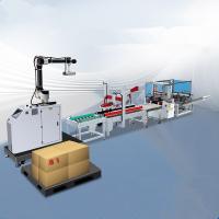 China Fully Automatic Carton Erector Packer Line Design with Palletizing Speed 8-12Pcs/Min for sale