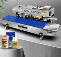 China Food Bag Heat Band Sealer with Continuous Horizontal Printing and 21kg Machine Weight for sale