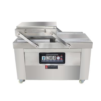 China Commercial Semi Automatic DZ 400 Double Chamber Vacuum Sealer for 4Pcs Sealing Strips for sale