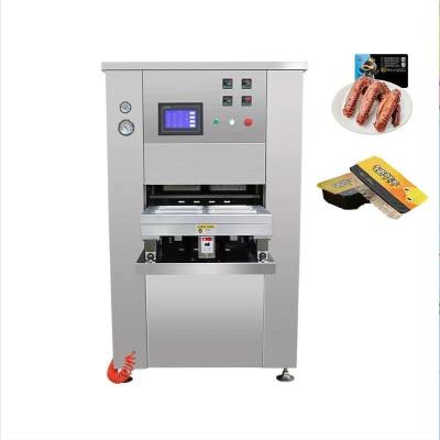 China Stainless Steel Tray Sealing Machine for Fast Food Packaging Nitrogen Gas Flushing for sale