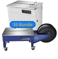 China Easy to Operate High Low Table Semi Automatic Strapping Machine for PP Belt Carton Box for sale
