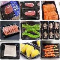 China Vertical Vacuum Tray Sealing Machine for Meat Fish Ready Meal Frozen Food Durian Pulp for sale