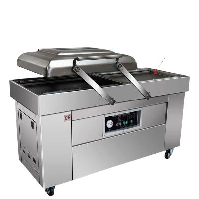 China DZ 400 500 600 Semi Automatic Double Chamber Vacuum Sealer for Meat Food Plastic Bag for sale