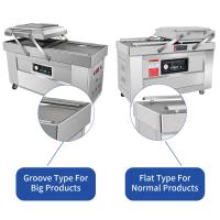 China DZ 400 500 600 Semi Automatic Double Chamber Vacuum Sealer for Meat Food Plastic Bag for sale