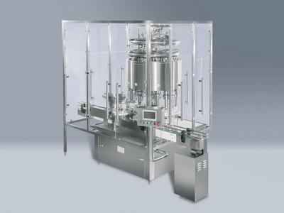 China Glass Bottle IV Solution Production Line Vacuum Nitrogen Filling Plug Press Machine for sale