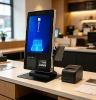 China All-in-one Self Checkout Payment Kiosk 21.5 Inch Touchscreen Retail Terminal with QR Code Scanner Thermal Printer and Face ID for sale