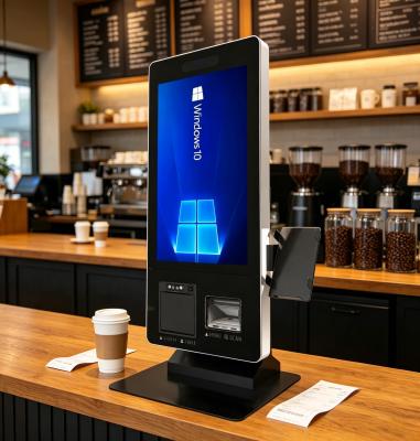 China ODM OEM Floor Stand Self Service Food Ordering Kiosk Terminal Mcdonalds Restaurant Touch Screen Cashless Payment POS Kiosks for sale