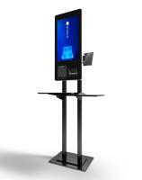 China 21.5 23.8 Inch Restaurant Payment Machine Floor Stand Kiosks Interactive Self Service Kiosk with Printer and QR Code Scanner for sale