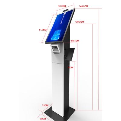 China 21.5'' Payment Terminal Machine for Hotel Self Check-in and Ordering Kiosk with Card Dispenser and Passport Scanner for sale