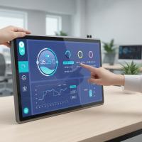 China 21.5 Inch Industrial Open Frame 10-Point Touch Panel PC with for 1080P Support Raspberry Pi 4/3 Linux Windows IP65 Metal Case for sale