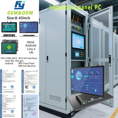 China 10.1 15.6 21.5inch Industrial Touches Panel Pc Win 10 I3 I5 I7 VESA USB RJ45 J1900 J4125 Touch Screen All in One Industrial PC for sale
