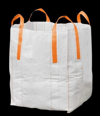 China Conductive Fibc Square 2 Ton Bulk Bags With Four Orange Cross Corner Loops for sale