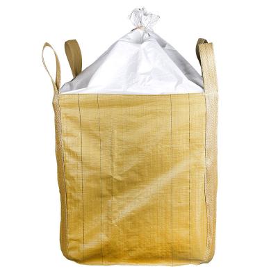 China Four Hanging Lugs Skirt Cover Fibc Bulk Bags Flat Bottom 100% Pp for sale