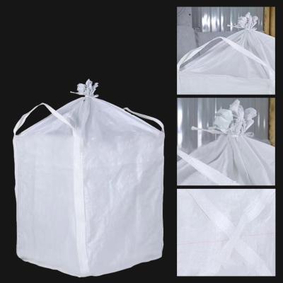 China New PP Material White Color Sand FIBC Ton Bags 1000x1000x1000mm for sale