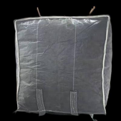 China FIBC Quarter 100*100*120cm PP Ton Bags Empty Dustproof Gray With Cross Corner Loops for sale