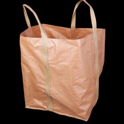 China Top Lift Polypropylene FIBC Ton Bags Brown Loops 35in One Tonne For Waste for sale