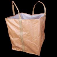 China LDPE Light Brown FIBC Ton Bags Of Stone Woven Bags 90X90X90cm for sale