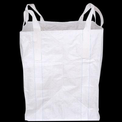 China White FIBC Jumbo Bags Reusable Soft Sand Bulk Bag 110X110X110cm for sale