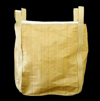 China Laminated FIBC Jumbo Bags 850kg Yellow Building Sand Top Lift 1 Ton Dumpy Bags for sale
