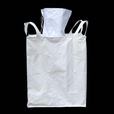 China White FIBC Jumbo Bags Spout Top LDPE for sale